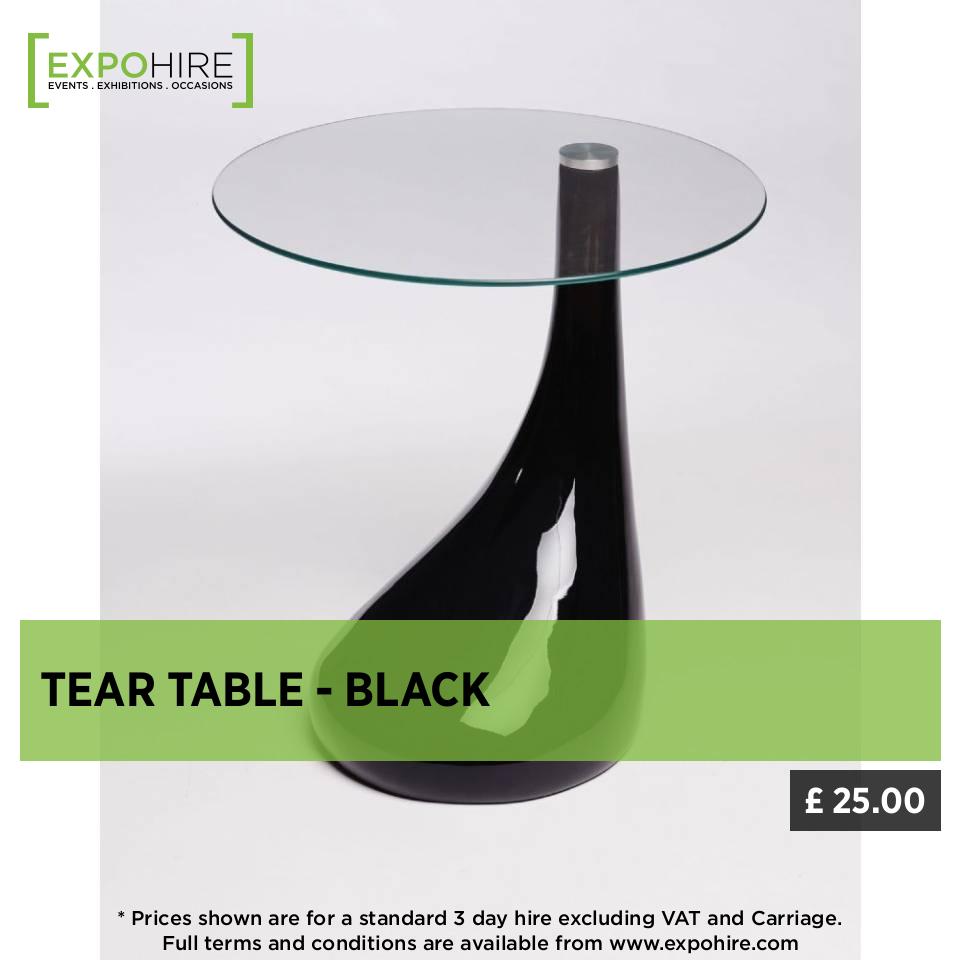 Tear Table Hire - Black • Expo Hire UK