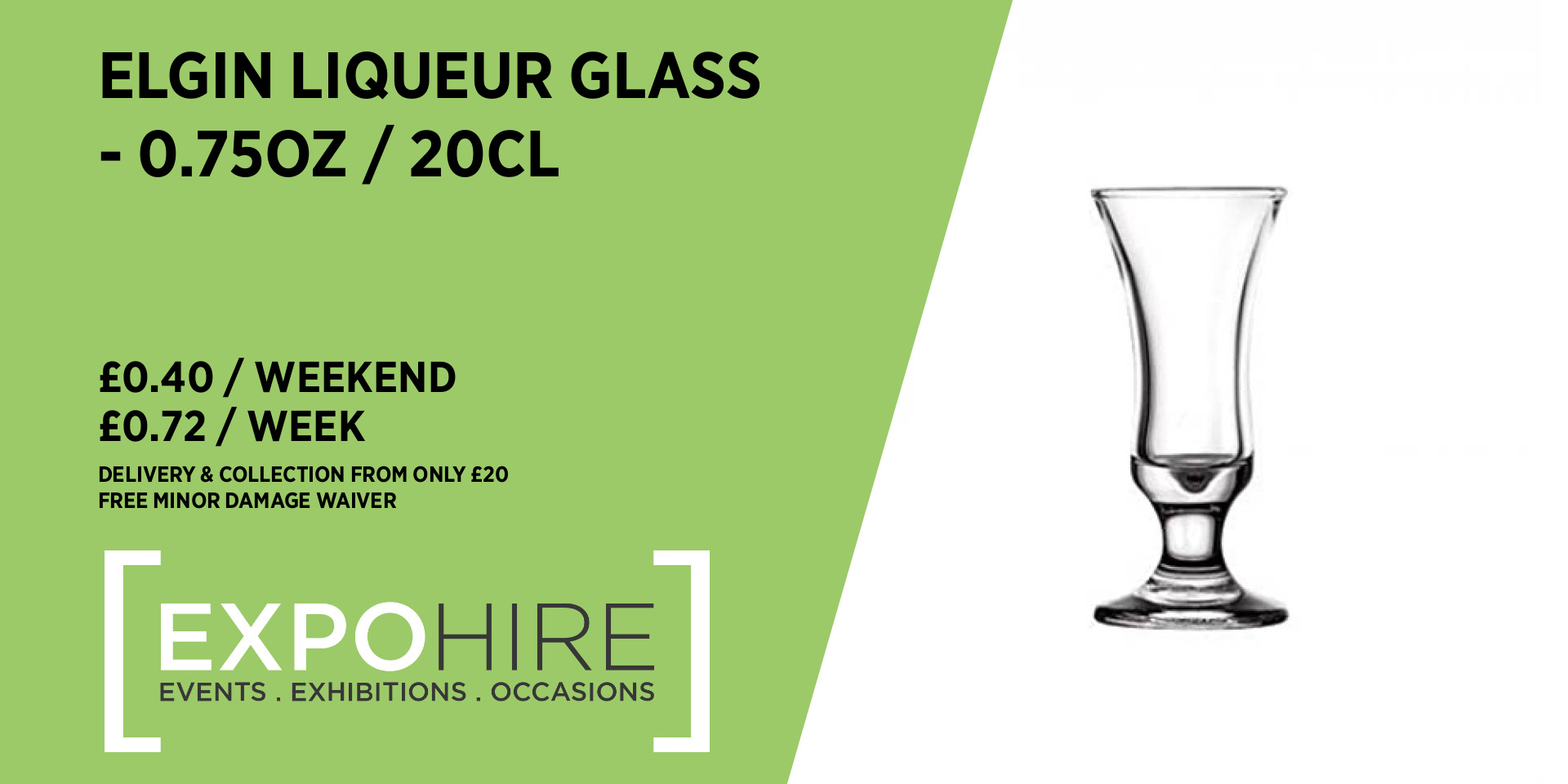 Elgin Sherry Port Liqueur Glass Hire • £0.40 / 3 Days • Expo Hire