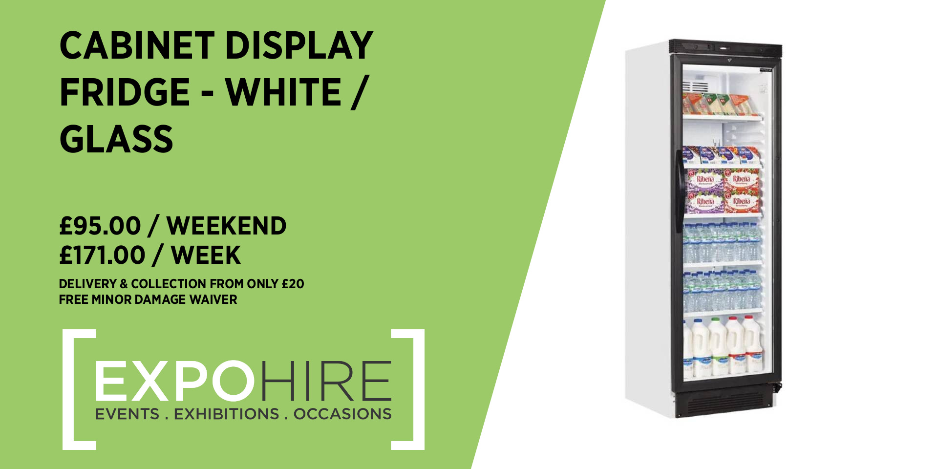 Glass Cabinet Fridge Hire • £95 / 3 Days • Expo Hire
